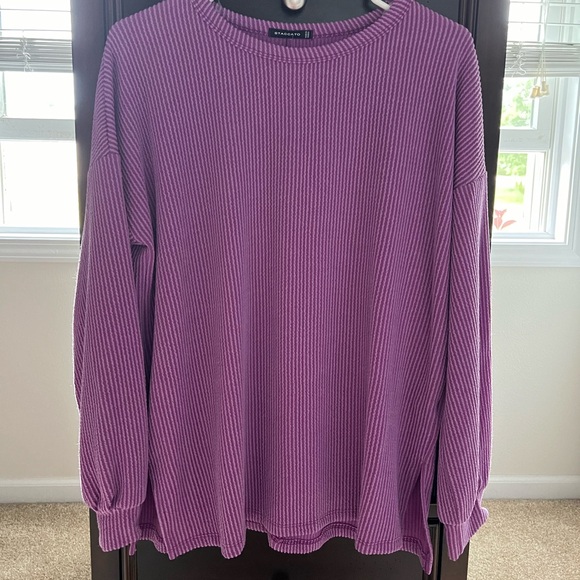 Staccato | Tops | New Staccato Ribbed Purple Top | Poshmark